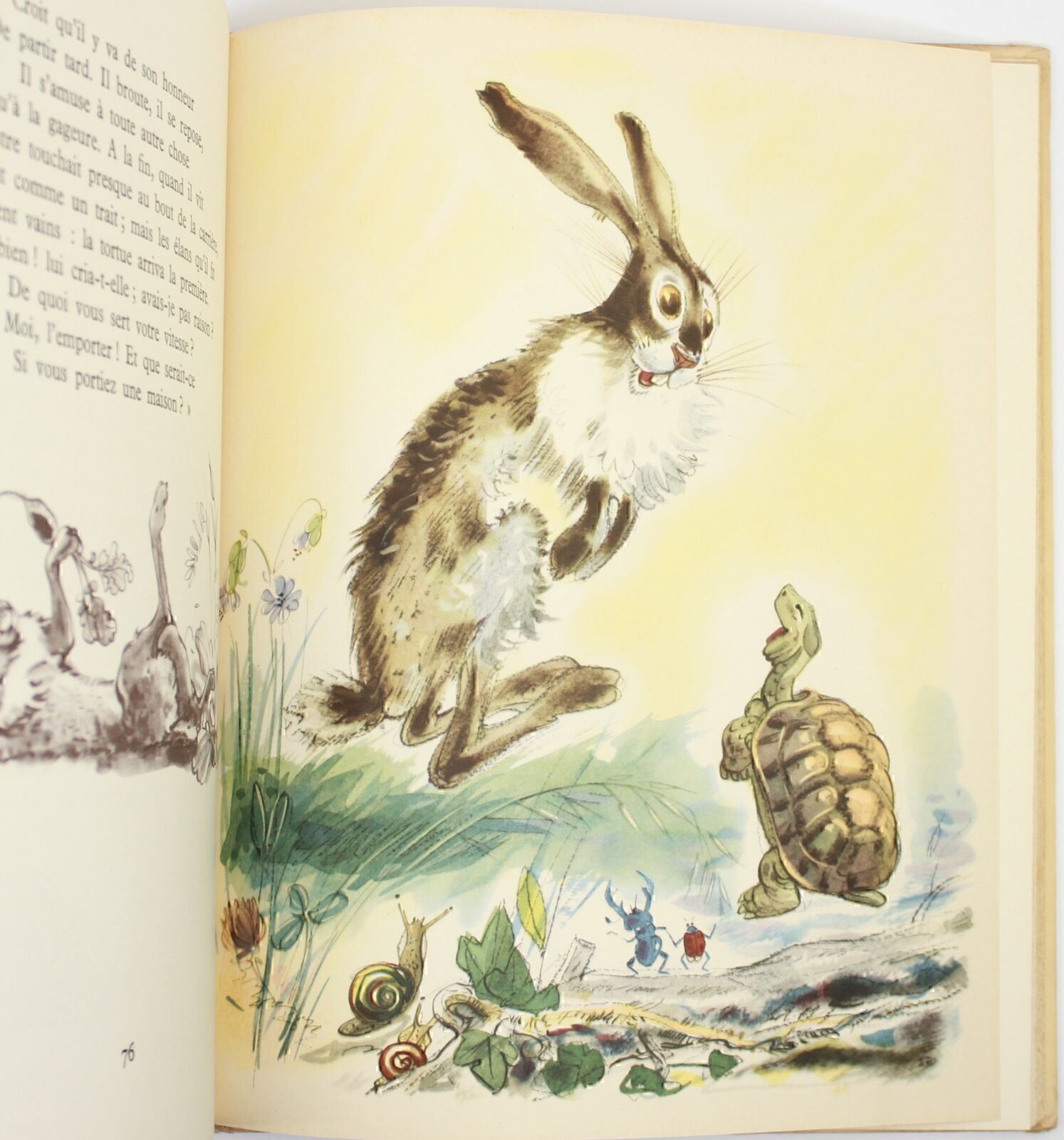 Vintage FRENCH Book Fables Fontaine Childrens Illustrated Art ANDRE PEC ...