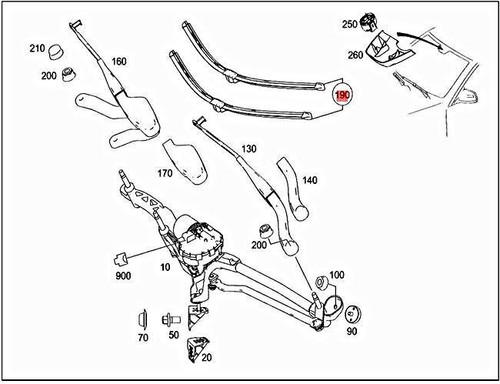 Genuine MERCEDES Cls A207 C204 C207 C218 S204 S212 Ts wiper blade ...