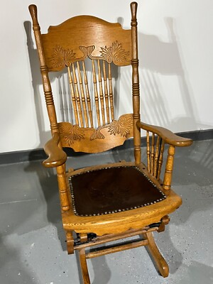 Antique 19th Century Victorian Oak Platform Rocker | eBay