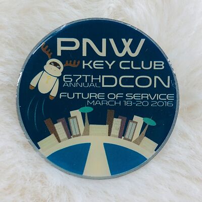 2016 PNW Key Club 67th DCON Seattle Convention Souvenir Member Enamel ...