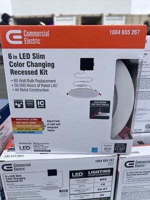 Commercial Electric 6 Inch LED Slim Color Changing Recessed Kit ...