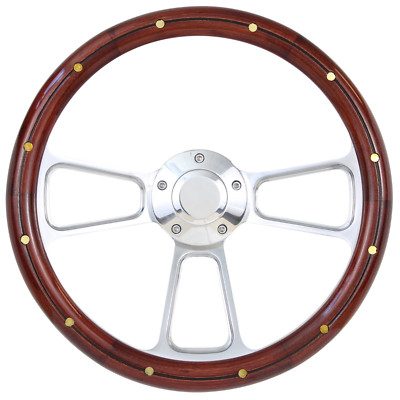 Mahogany & Billet Steering Wheel Kit for 1978 - 91 Ford Truck F150 F250 ...