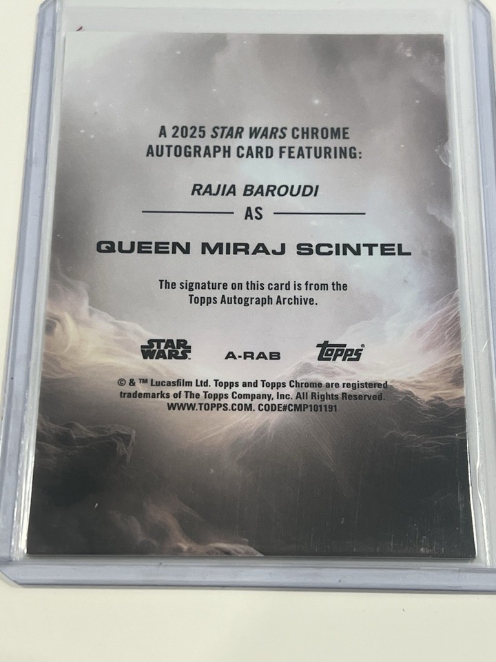 Queen Miraj Scintel - 2025 Topps Chrome Star Wars Auto Blue Refractor ...