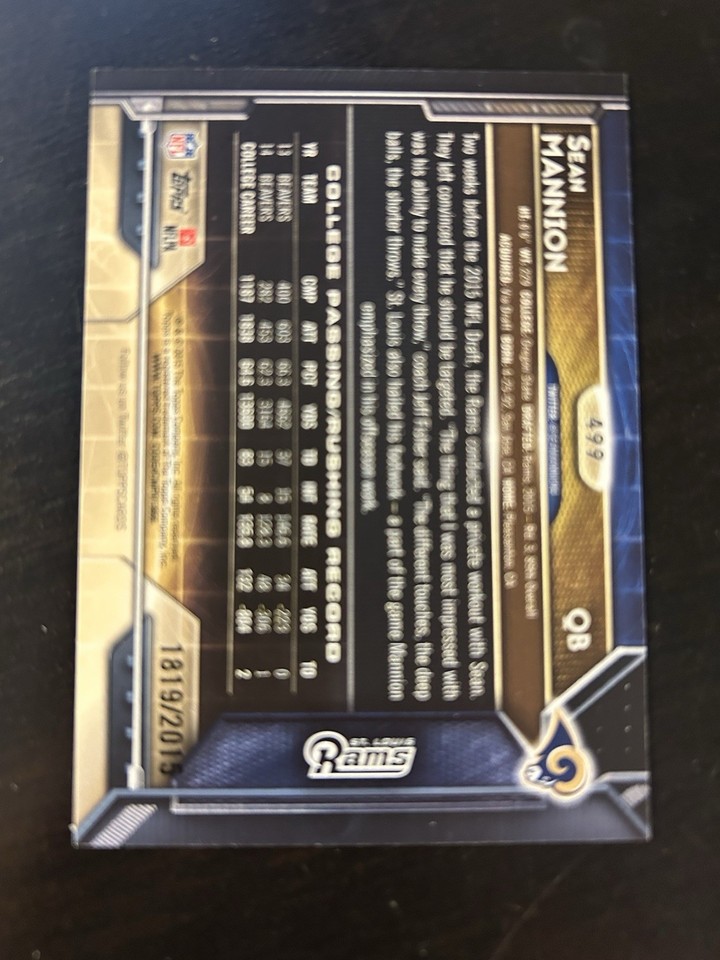 2015 Topps - Rookie Sean Mannion #499 Gold /2015 (RC) | eBay