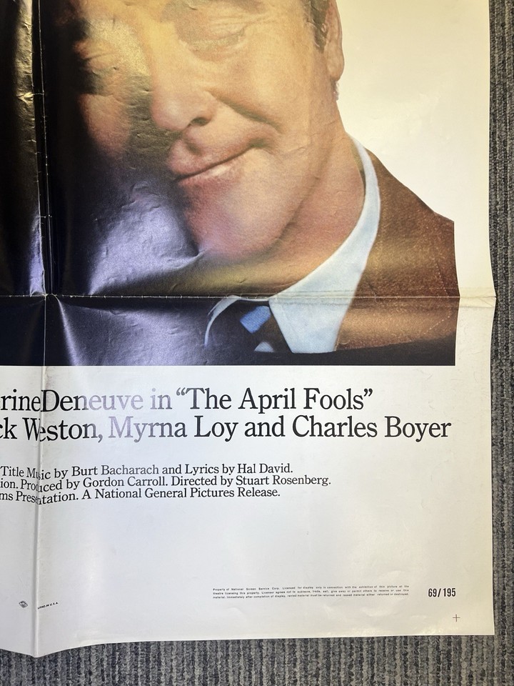 THE APRIL FOOLS ORIGINAL 27X41 MOVIE POSTER 1969 JACK LEMMON CATHERINE ...
