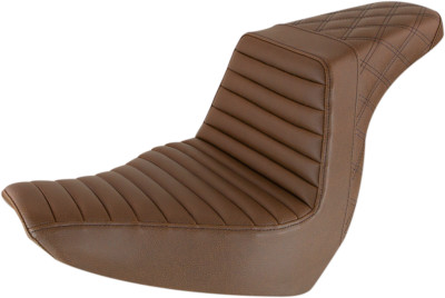 SADDLEMEN Step-Up Seat - Front Tuck-n-Roll/Rear Lattice Stitch - Brown ...
