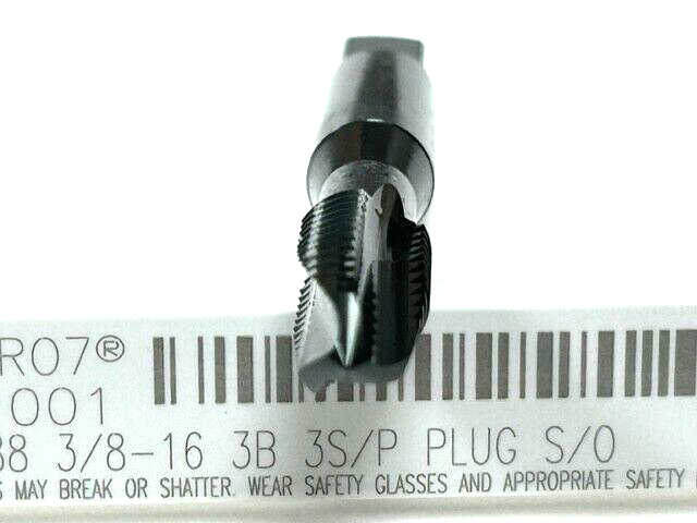3/8-16 HYPRO-7 3FLUTE SPIRAL POINT PLUG TAP BLACK OXIDE OSG 2881001 ...