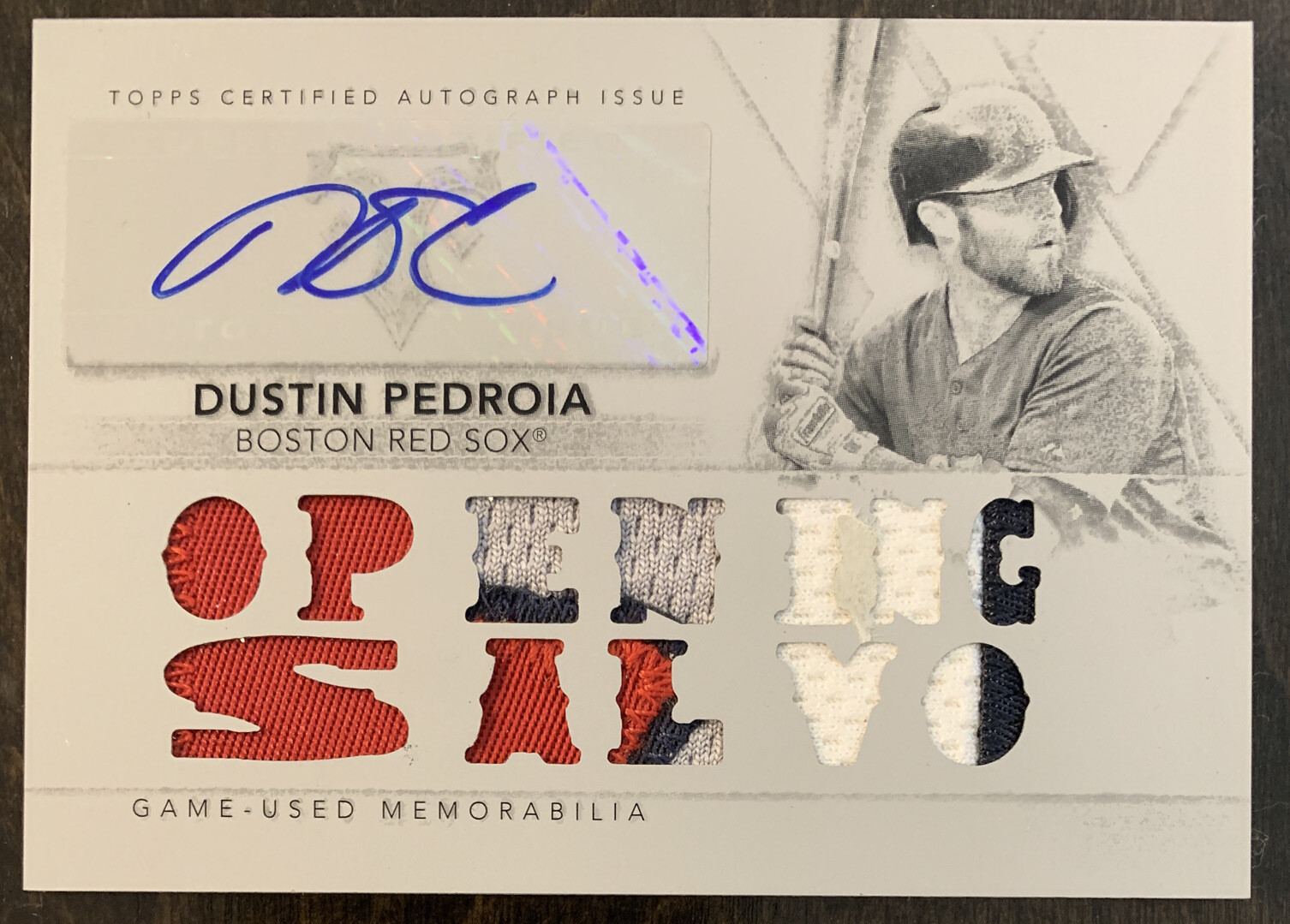 Dustin PEDROIA🔥2015 Topps Triple Threads White Whale AUTO Patch Relic 1 ...