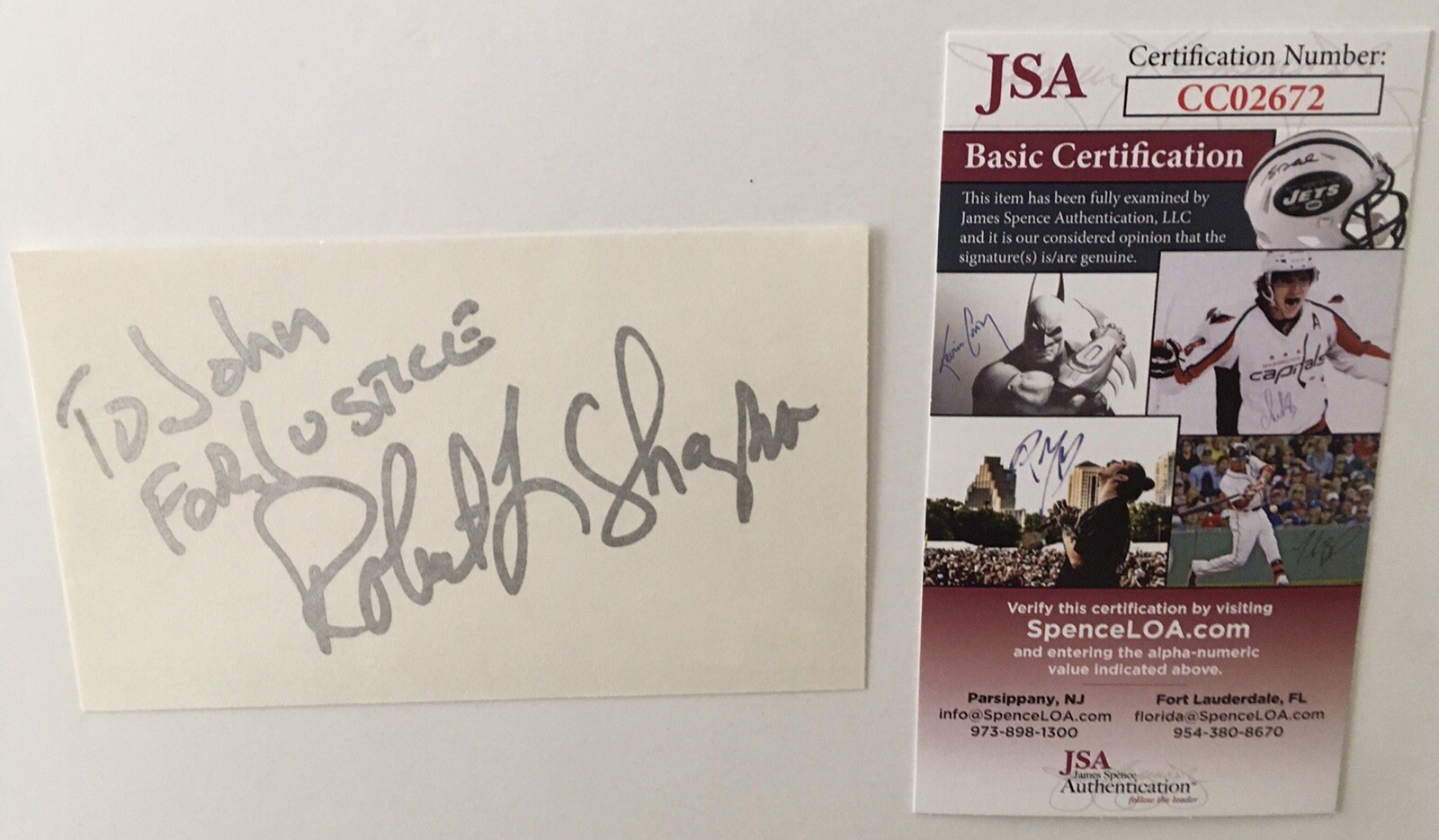 Robert Shapiro Signed Autographed 3x5 Card JSA Certified OJ Simpson ...