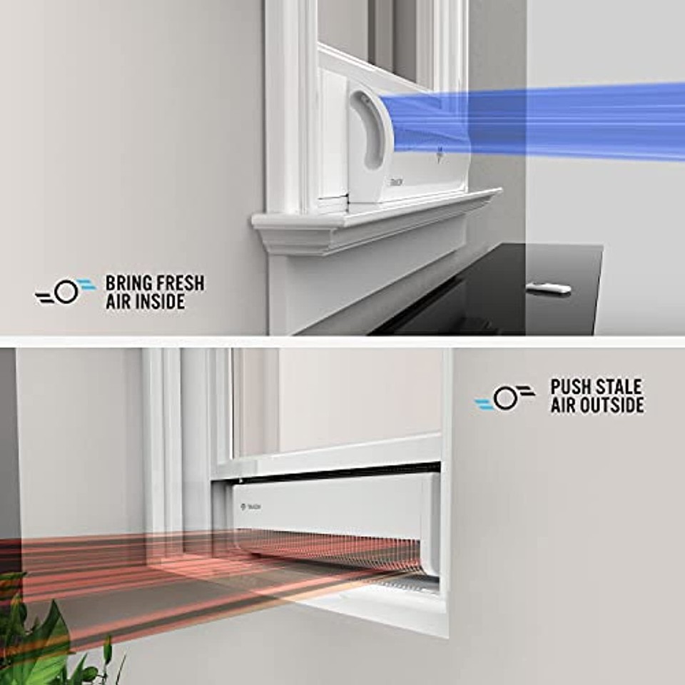Vornado TRANSOM Window Fan with 4 Speeds, Remote Control, Reversible ...