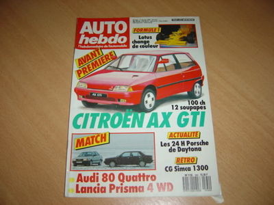 Auto hebdo N°560 Audi 80 Quattro/Prisma 4 WD.CG 1300 | eBay