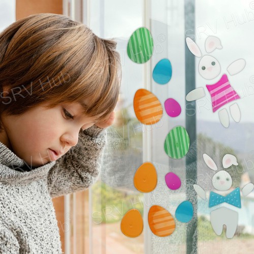 30cm Gel Stickers Sheets, Happy Easter, Bunnies, Butterflies, Eggs, Easter Gifts | eBay UK