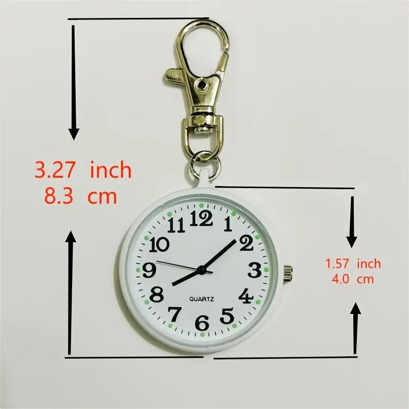 Solid Large Pocket Pendant Keychain Clock Students Nurse Fob Watch ...
