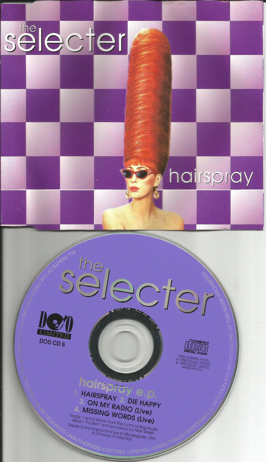 THE SELECTER Hairspray 4TRX w/ 2 RARE LIVE TRX CD single USA seller ...