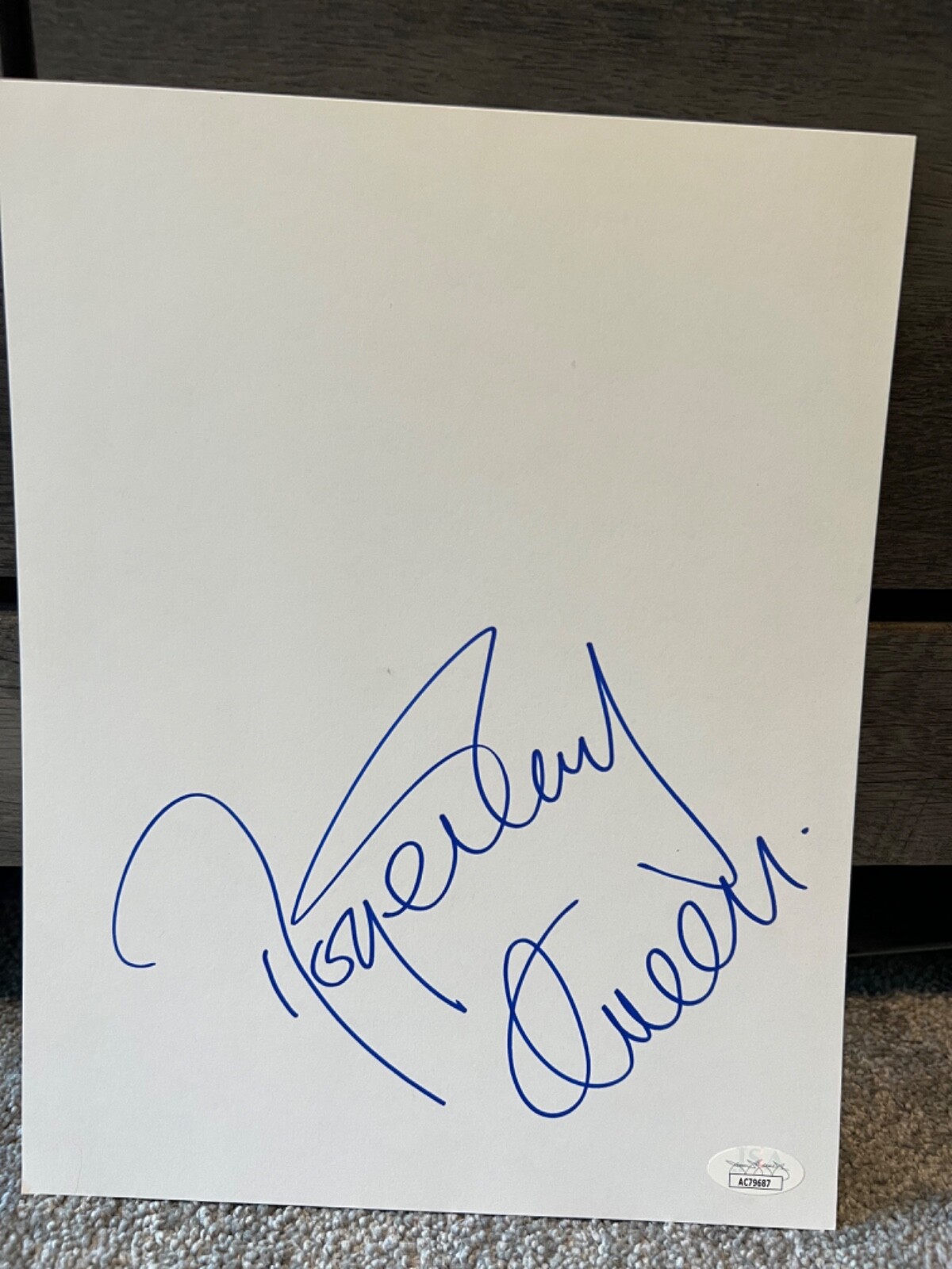 Roger Taylor signed JSA COA 8.5x11 cardstock Queen Freddie Mercury psa ...