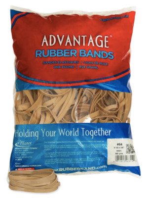 Bulk 5 Pounds - Advantage Rubber Bands #26644 Postal Size #64 (3-1/2 x ...
