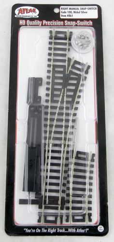 HO Scale Code 100 Nickel Silver Rail Right Manual Snap-Switch - Atlas #861 | eBay