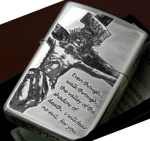 Zippo Oil Lighter Christ Amulet Bible Cross Silver | eBay