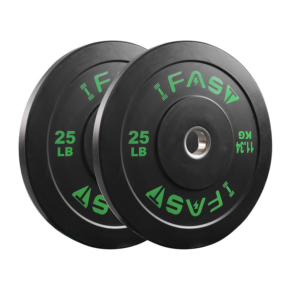 IFAST Olympic Weight Plates Set Rubber Bumper 2" Pair 10lb/25lb/35lb ...