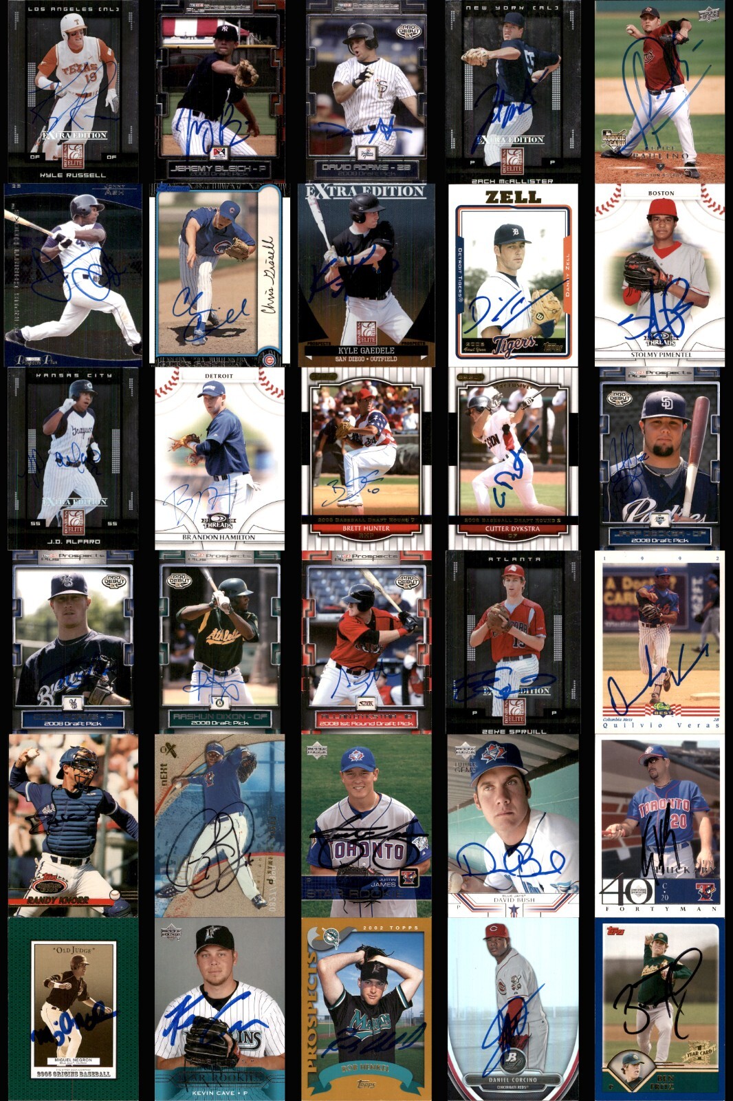 Lot of (30) Signed Baseball Cards Rookie RC Auto AU Topps UD *Autograph ...