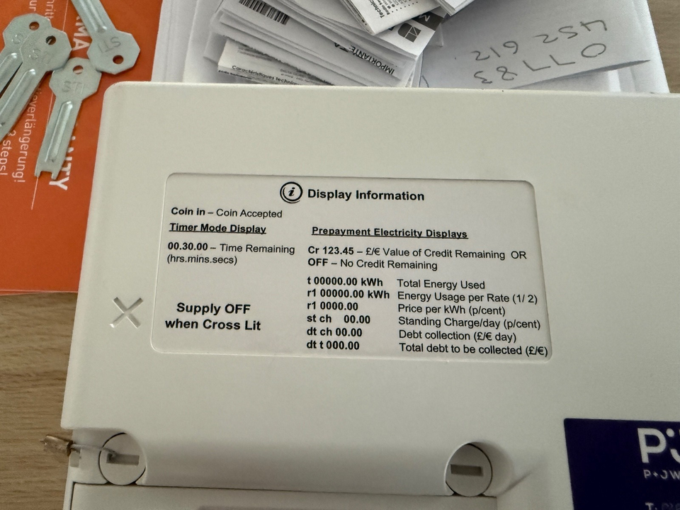 Emlite Electric Digital £1/£2 Operated Dual Coin Prepayment 100A Meter ...