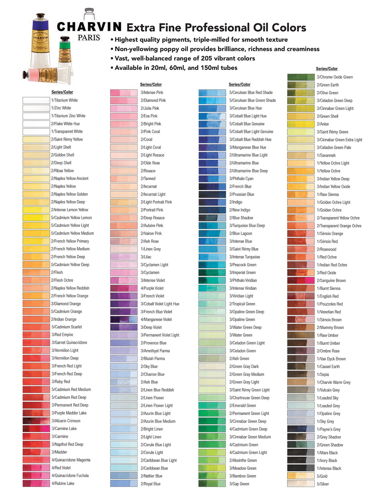 Charvin Oil Paint Extra Fine, Wooden Box Set of 12 20ml Tubes ...