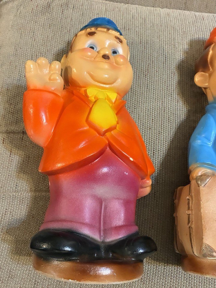 Vtg P&M Curio Chalkware Piggy Bank Pair Fat/Thin Man Bellhop Style ...