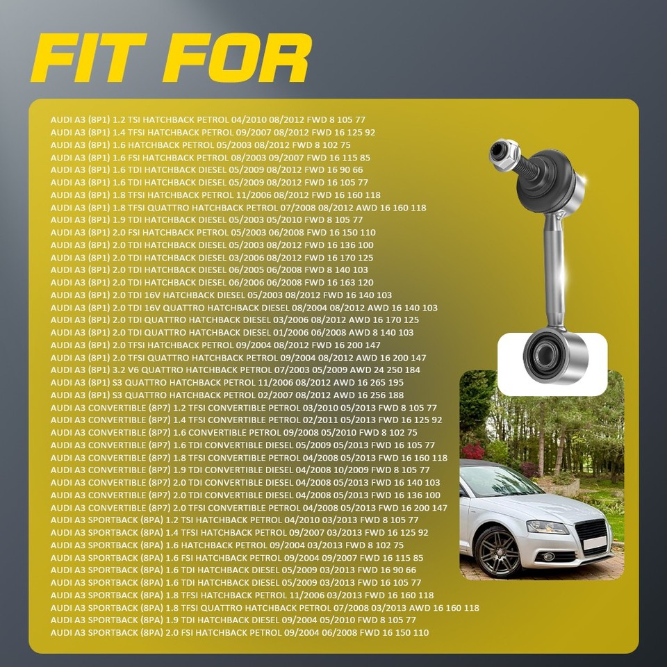 For VW Passat Inc CC 2005-2015 TUV Certified Rear Anti Roll Bar Drop ...