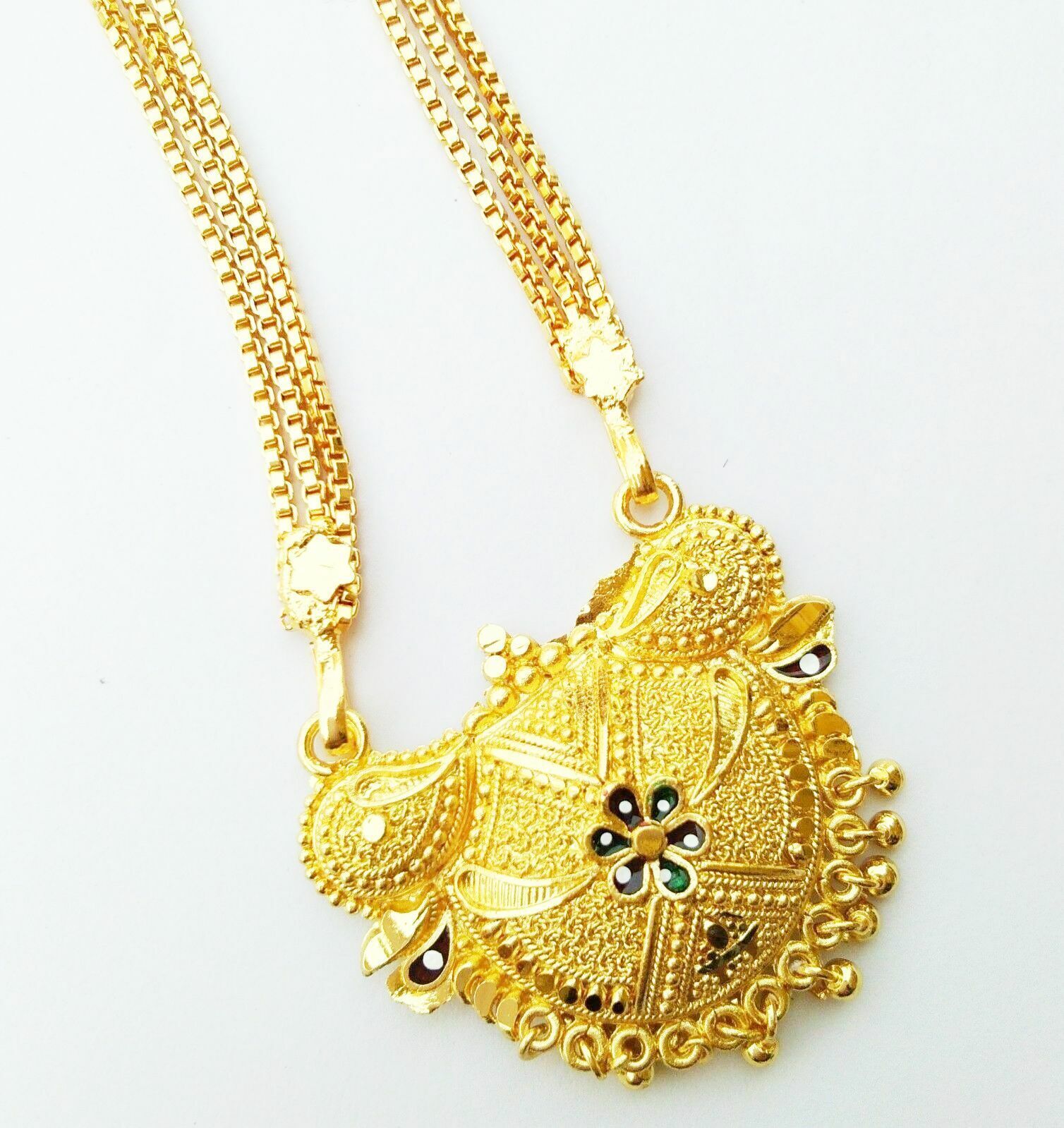 Indian Gold Plated Wedding Mangle Sutra Fashion Necklace Pendant Women ...