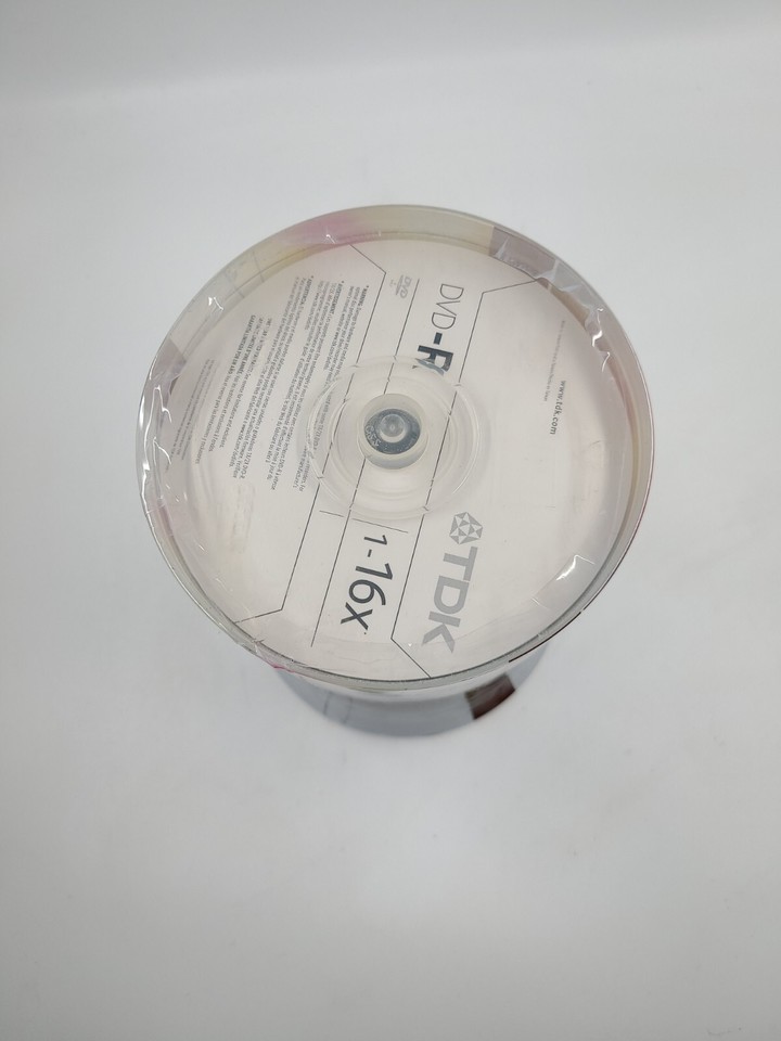 TDK DVD-R 16x Print On White Disc Recordable 100-Pack Spindle BRAND NEW ...