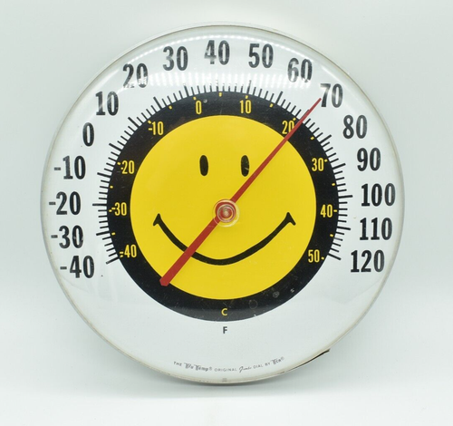 1970's- SMILEY FACE THERMOMETER, Original Jumbo Dial Thermometer, TRU ...