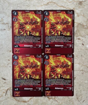 (4) Digimon Aldamon BT12-015 Playset Tamer Party Special Promo Bandai ...