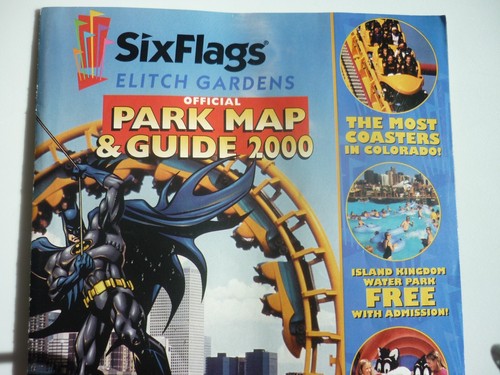 ELITCH GARDENS PARK MAP 2000 COMIC BOOK BATMAN~ROBIN~BUGS BUNNY RARE ...