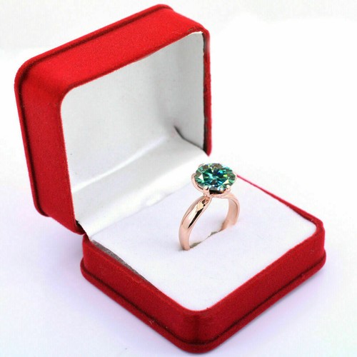 Excellent Cut & Luster 3 Ct. Lab Created Round Blue Diamond Ring In 925 ...