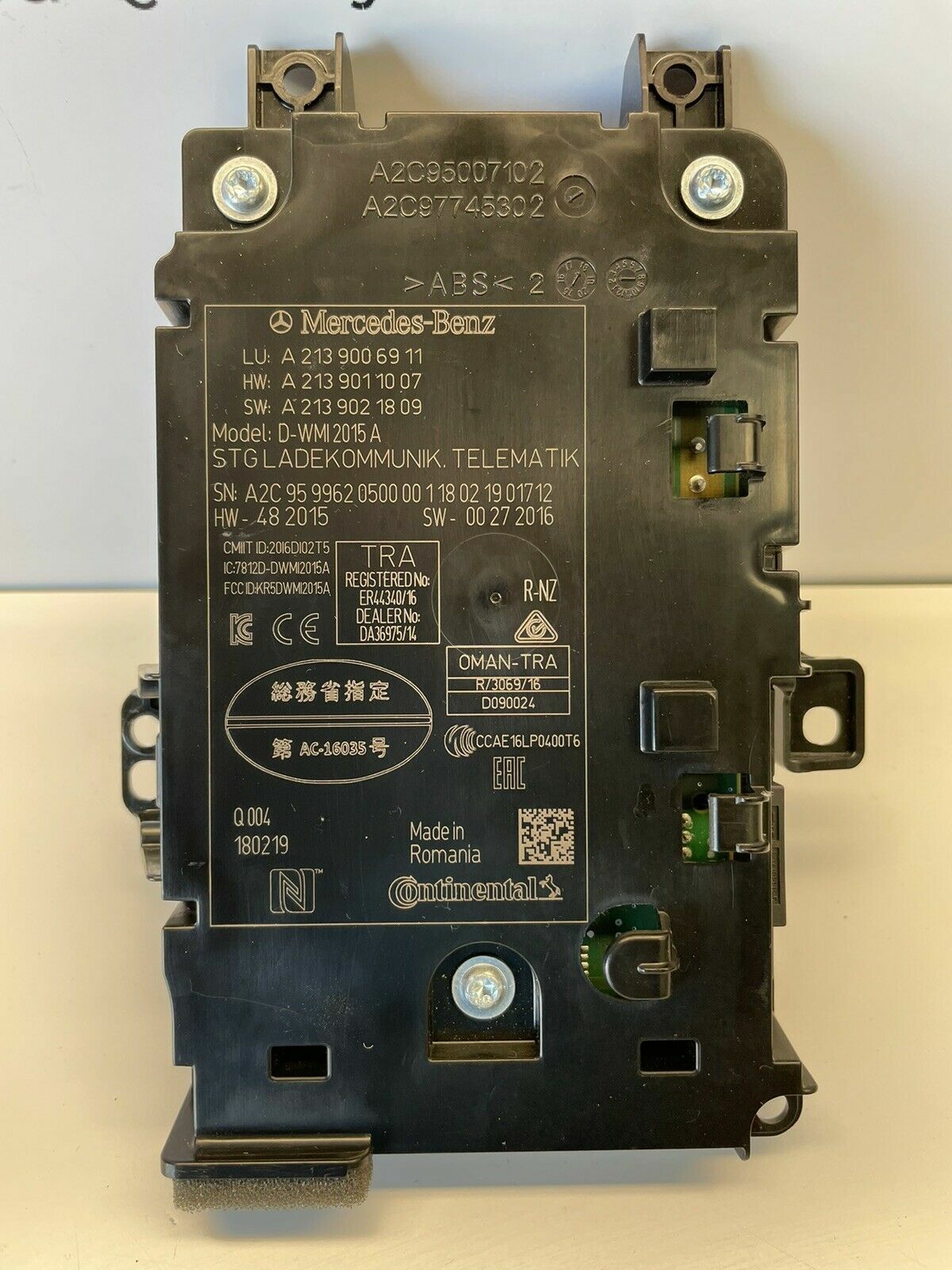 MERCEDES E CLASS W213 INDUCTION CHARGER MODULE STG TELEMATIC RHD ...