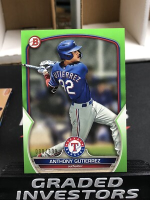 Anthony Gutierrez 2023 Bowman Prospects Green BP-85 Texas Rangers ...