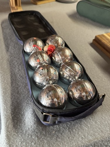 8 French Ball Stainless Steel Chrome Boules Set Petanque Carry Case ...