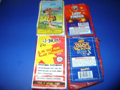 4 vintage firecracker labels Lady Fingers | eBay