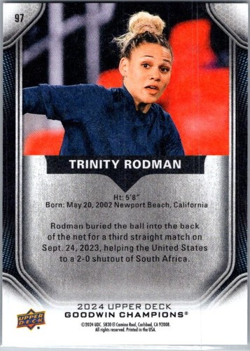2024 Upper Deck Goodwin Champions #97 Trinity Rodman | eBay
