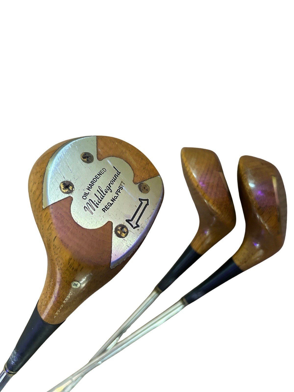 Vintage Wilson Middleground Oil Hardened Persimmon Wood Golf Club Set 1 ...