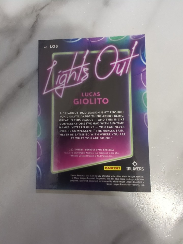 2021 Donruss Optic Baseball Lights Out #LO8 Lucas Giolito | eBay