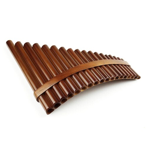 18 Pipes Bamboo Made Pan flute Brown Pan Flute F Key Pan Pipes Windwood ...
