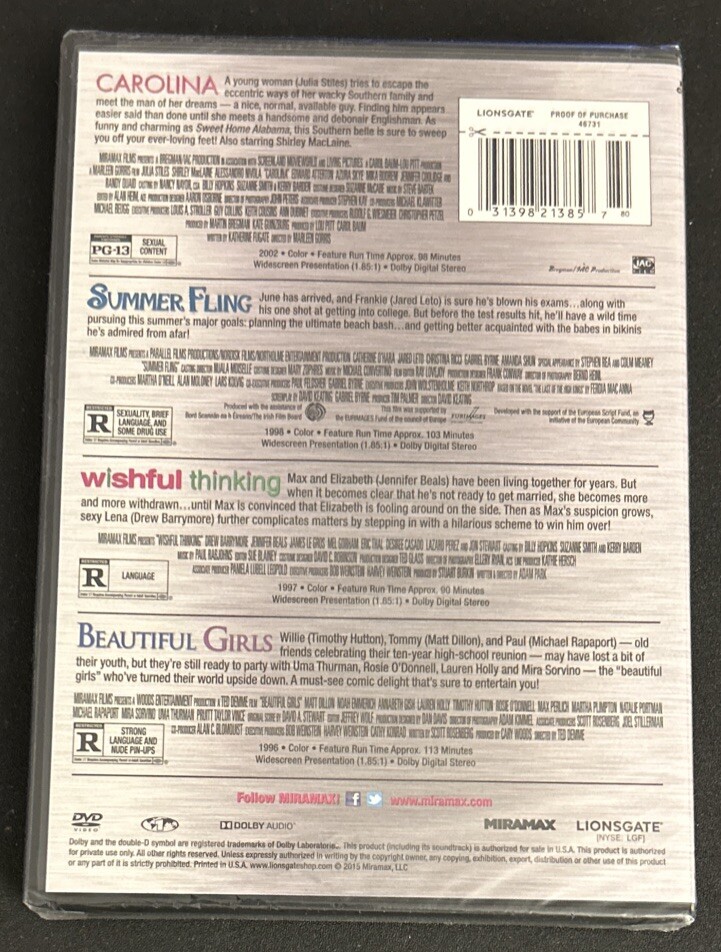 Carolina/Summer Fling/Wishful Thinking/Beautiful Girls (DVD, 2015) for ...