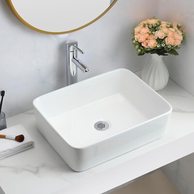 STUNNING NEW DESIGN RECTANGLE COUNTER TOP BASIN SINK UNIT CERAMIC SUIT ...