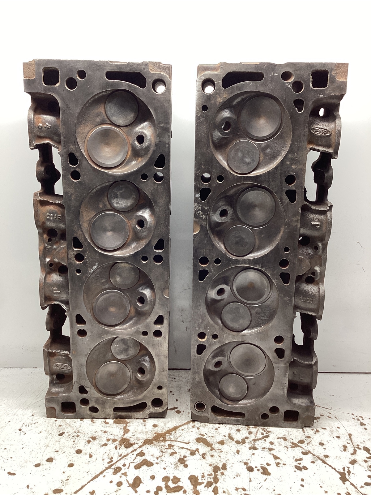1970-1971 Ford 351C Small Block Cylinder Head Set D0AE-J DATE CODE OE9 ...