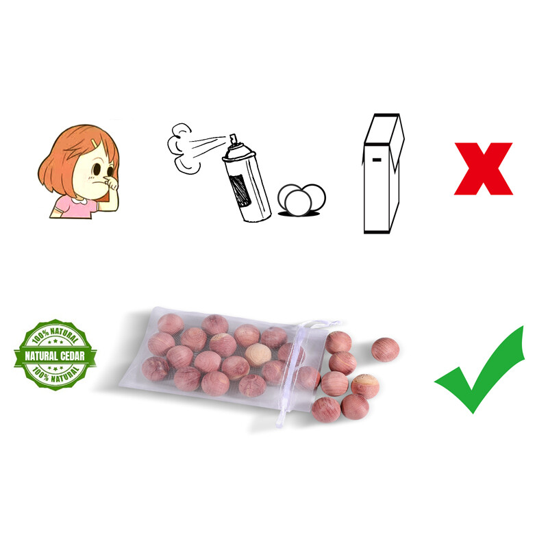50x Red Cedar Wood Sachets 100% Natural Moth Repellant Balls For ...