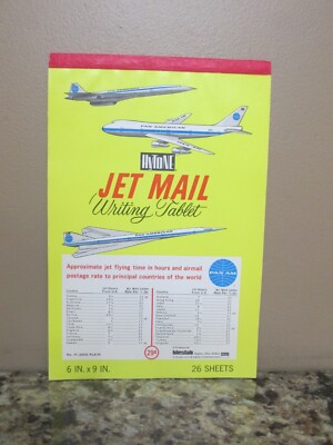 Vintage Pan American Hytone 6" x 9" Jet Mail Writing Tablet - Complete ...