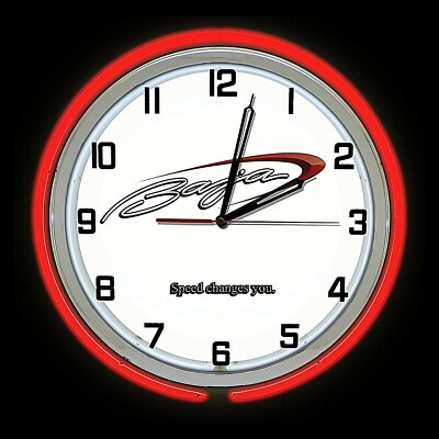 19" Baja Boats Speed Changes You Red Double Neon Clock Marina Garage ...