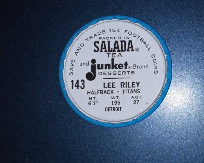 1962 Salada Football Coin Lee Riley #143 near mint (see scan) | eBay
