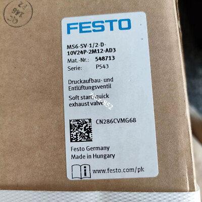 MS6-SV-1/2-D-10V24P-2M12-AD3 FESTO Soft start quick release valve Brand ...